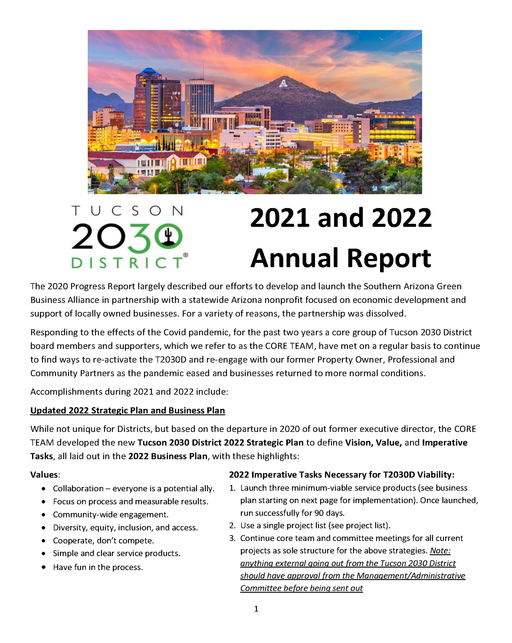 Annual Reports - 2030 Districts Network